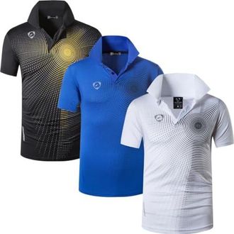 Jeansian Homme 3 Piece Melanger Pack Sport Polo T-Shirt LSL266_Black_Blue_WBlack_S