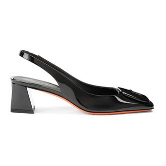 Santoni Schwarzer Lackleder-Slingback f&uuml;r Damen - - Shoes - Damen - Schwarzk - 37 EU