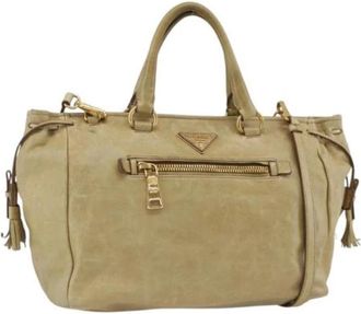 Prada Sac &agrave; main vintage doccasion - Femme - Pre-owned - Beige - Taille: ONE Size