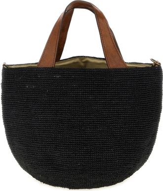 Ibeliv Femme, Sacs, Noir, Taille: ONE Size Mirozy Sac &agrave; main en raphia crochet&eacute;