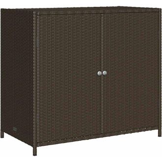 vidaXL Gartenschrank Braun 83x45x76 cm Poly Rattan Vidaxl