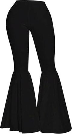 SOLY HUX Pantalon pliss&eacute; &eacute;l&eacute;gant pour femme - Grandes tailles - Pantalon de danse large - Pantalon de f&ecirc;te - Pantalon de loisirs - Pantalon stretch, Noir, XXL