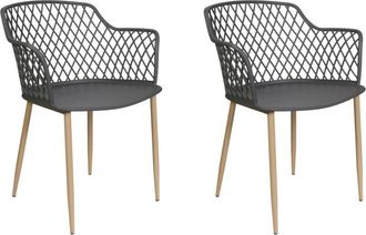 The Home Deco Factory Fauteuil Malaga Gris - Lot De 2