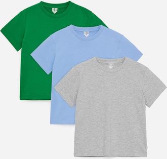 Arket T-Shirt Mit Rundhalsausschnitt 3er-Pack -Blau
