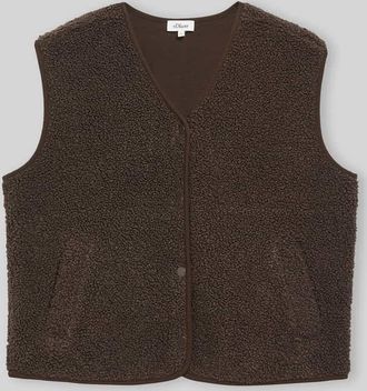 s.Oliver Red Label Relaxed Fit Weste aus Teddy-Pl&uuml;sch