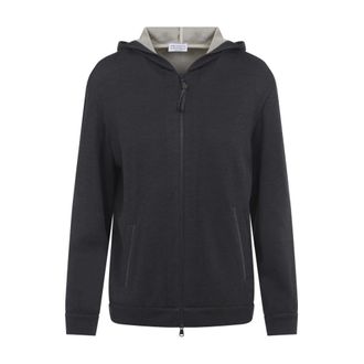 Brunello Cucinelli Femme, Sweatshirts et sweats &agrave; capuche, Gris, Taille: 40 FR Monile Sweat &agrave; capuche