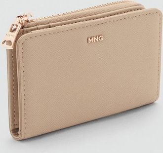 Mango Kleine Geldbörse mit Saffiano-Effekt vanille - Damen - Einheitsgröße - MANGO