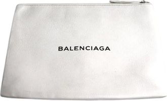 Balenciaga Sac Clutch Shopping Clip M en cuir Pre-owned - Homme - Pre-owned - Blanc - Taille: ONE Size