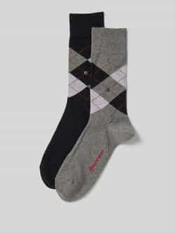 Burlington Socken mit Label-Applikation Modell Everyday Argyle im 2er-Pack