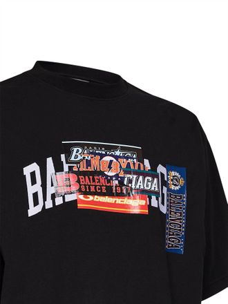 Balenciaga Mens T-Shirt Bumper Stickers Black Cotton T-Shirts And Polos