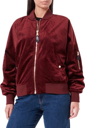 Alpha Industries MA-1 OS LW Velvet Bomberjacke für Damen Burgundy