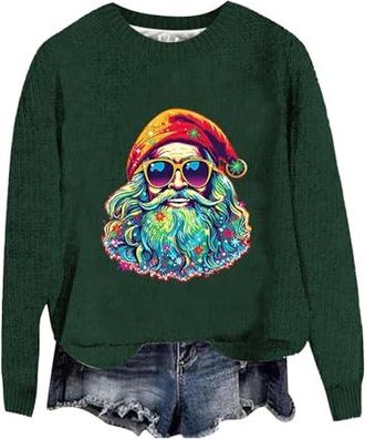 Generic Pulls De Noel Femme Chaud,Pullover Femme Sweat à Capuche Col Rond avec Impression NuméRique 3D Tendance Urbaine Haut Confortable en Tissu ÉPais pour N