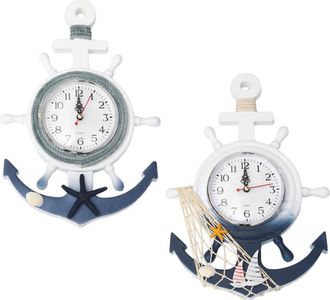 Cabilock 2st&uuml;cke Mediterrane Wanduhr Aus Schildkr&ouml;tenform Stilvolle Und Leise Uhr F&uuml;r Wohnzimmer Schlafzimmer Und B&uuml;ros Dekorative Wanduhr Im Maritimen Design 