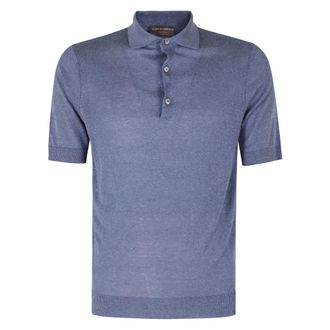 FILIPPO DE LAURENTIIS Homme, Pulls, Bleu, Taille: 2XL Polo Seta Lino