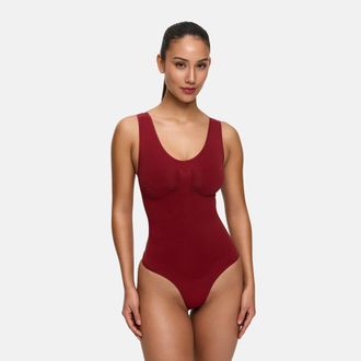 creamy fabrics Tank Bodysuit Sculpting Shapewear mit String