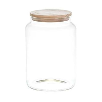 Altobuy Bocal de Conservation 2,4L en Verre Couvercle Bois - BOSQ