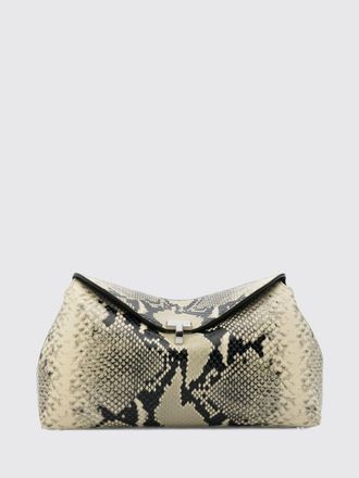Toteme Pochette T-Lock en cuir &agrave; imprim&eacute; python avec fermoir en m&eacute;tal