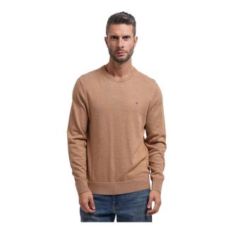 Tommy Hilfiger Pull &agrave; col rond en coton Pima et cachemire - Homme - Pulls - Beige - Taille: S