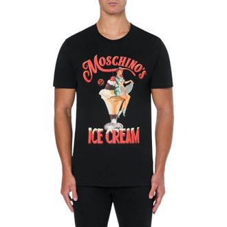 Moschino T-Shirt Nera - - Tops - Herren - Schwarzk - L