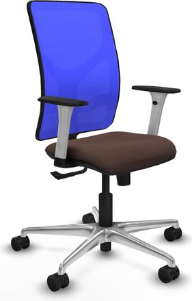 Piqueras y Crespo Atmungsaktiver Stuhl, mit wei&szlig;en und schwarzen Armlehnen, h&ouml;henverstellbare Lendenwirbelst&uuml;tze, ausgestattet mit 3 Positionen und Schneideschaum, Blau