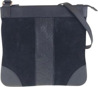 Gucci Sac bandouli&egrave;re en daim/cuir Pre-owned - Femme - Pre-owned - Noir - Taille: ONE Size