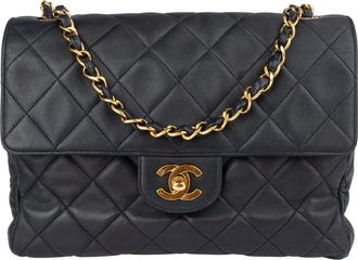 Chanel Crossbody Bags - Chanel Quilted Soft Lambskin 24K Gold Single Flap - Gr. unisize - in Schwarz - f&uuml;r Damen
