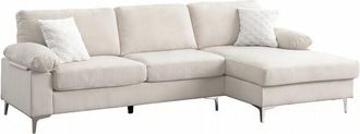 Habitat et Jardin Canap&eacute; dangle droit en tissu chenille Jade - 3 places - Beige