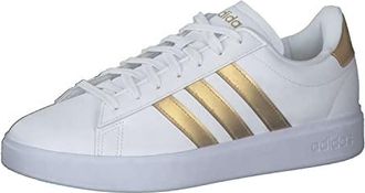 adidas Grand Court 2.0, Baskets pour Femme, FTWR White FTWR White Matte Gold, 38 2/3 EU