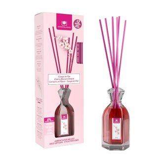 Cristalinas Klassischer Mikado Lufterfrischer - Langanhaltender Raumduft - Aroma Diffuser (Kirschbl&uuml;te - 90ml)