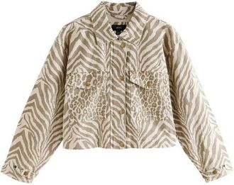 Next Kurzjacke Verkürzte Jacke mit Print aus 100 % Baumwolle (1-St)