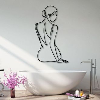 Generic Moderne minimalistische Metallwandkunst Linie, Wanddekoration f&uuml;r Frauen, Dekoration des weiblichen K&ouml;rpers, abstraktes Motiv f&uuml;r Wohnzimmer, Schlafzi