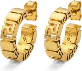 Versace Femme, Accessoires, Jaune, Taille: ONE Size Greca Motif Hoop