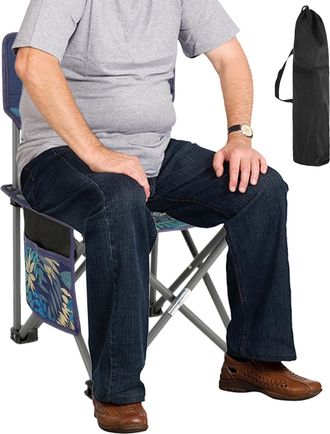 Generico Campingstuhl, zusammenklappbar, k&uuml;nstlerischer Freizeitstuhl, 72 x 43 x 43 cm, kompakte St&uuml;hle, tragbarer Swat Rucksack mit Armlehnen und Seitenteilen