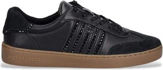 Michael Kors Baskets pour femme Michael Kors Scotty en cuir noir avec d&eacute;corations de strass - 43T5SCFS 1L001 5, Noir, 40.5 EU