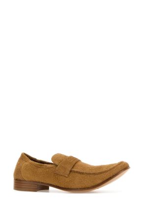 Maison Margiela Mens Camel Suede Loafers Ermine Pelle Bovina Mocassini
