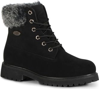Lugz Damen Convoy Kunstpelz Schnürstiefel Mode-Stiefel, Schwarz, 37.5 EU