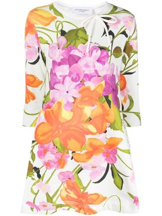 Viktor & Rolf robe courte &eacute;vas&eacute;e &agrave; fleurs - Blanc