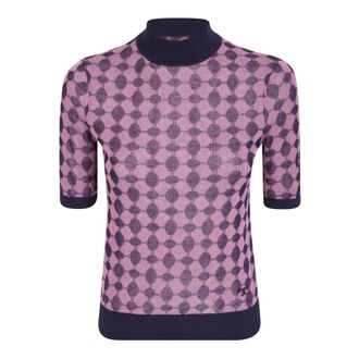 Tory Burch Femme, Pulls, Multicolore, Taille: 36 FR Pull G&eacute;om&eacute;trique Violet Femme