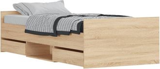 vidaXL Cadre de lit tête de lit et pied de lit chêne sonoma 90x190 cm