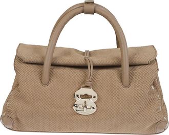 Zanellato Femme, Sacs, Brun, Taille: ONE Size Sac &agrave; main en cuir nubuck gaufr&eacute;