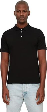 Trendyol Polo à Manches Courtes et col Ras-du-Cou pour Homme-Couleur : Noir, XL