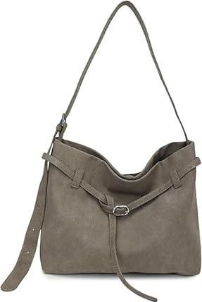 Generic Sac &agrave; bandouli&egrave;re en daim synth&eacute;tique avec sangle r&eacute;glable pour le travail et les sorties, gris, 390*100*210mm