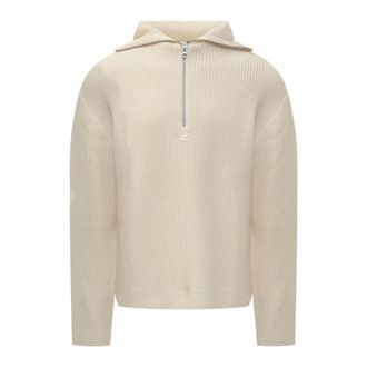 Courr&egrave;ges Homme, Pulls, Beige, Taille: L Balaclava Wool Sweater