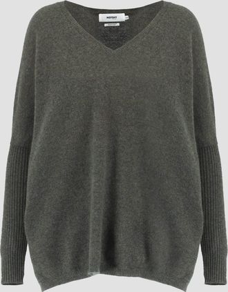 Notshy Pull Poncho Col V Faustine Cachemire Ash