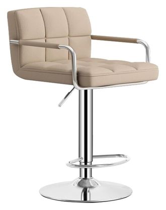 Generic H&ouml;henverstellbare Barhocker mit R&uuml;ckenlehne, drehbare K&uuml;chenhocker aus Leder, Esszimmerstuhl mit Armlehnen f&uuml;r die Fr&uuml;hst&uuml;cksbar