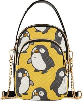 Mnsruu Sac à bandoulière pour femme - Motif pingouin mignon - Petit sac à bandoulière avec sangle réglable