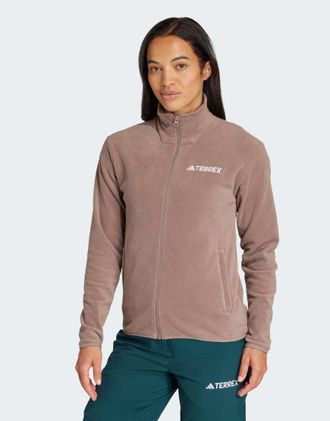 adidas adidas Performance - Multi Essentials - Veste polaire zipp&eacute;e - Marron-Brown