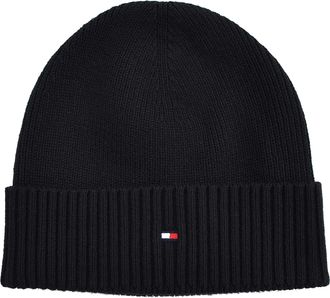 Tommy Hilfiger Strickm&uuml;tze M&uuml;tze Cotton Cashmere Beanie Schwarz One Size