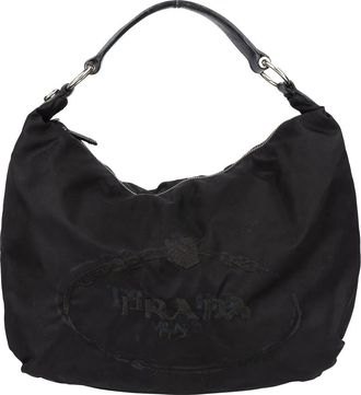 Prada Crossbody Bags - Prada Nylon Oblique Hobo Bag - Gr. unisize - in Schwarz - f&uuml;r Damen