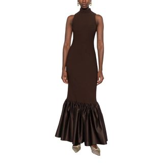 Rotate Rotate Birger Christensen - Robe Longue Ajust&eacute;e - Femme - Robes - Brun - Taille: 40 FR